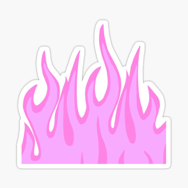 "pink flames" Sticker for Sale by rachcort | Redbubble