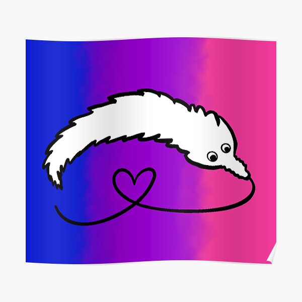 "Bi Worm on String" Poster for Sale by smolbeanstudio | Redbubble
