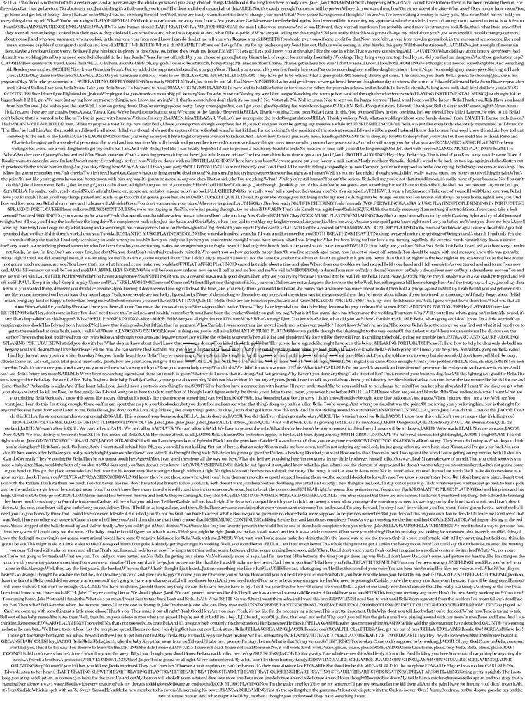 "Twilight Breaking Dawn Part 1 Script in the Twilight Font" Poster for ...