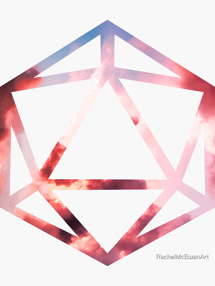 "Pink and Blue Sky D20" Sticker for Sale by RachelMcEwanArt | Redbubble