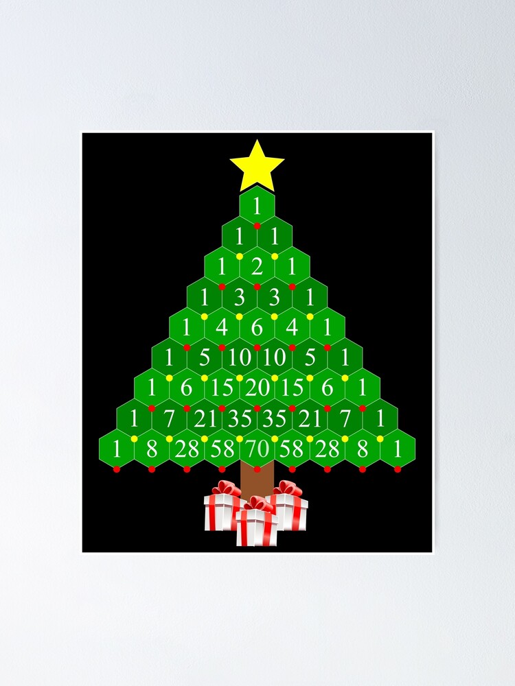 Póster «Árbol de Navidad de matemáticas del triángulo de Pascal» de ...