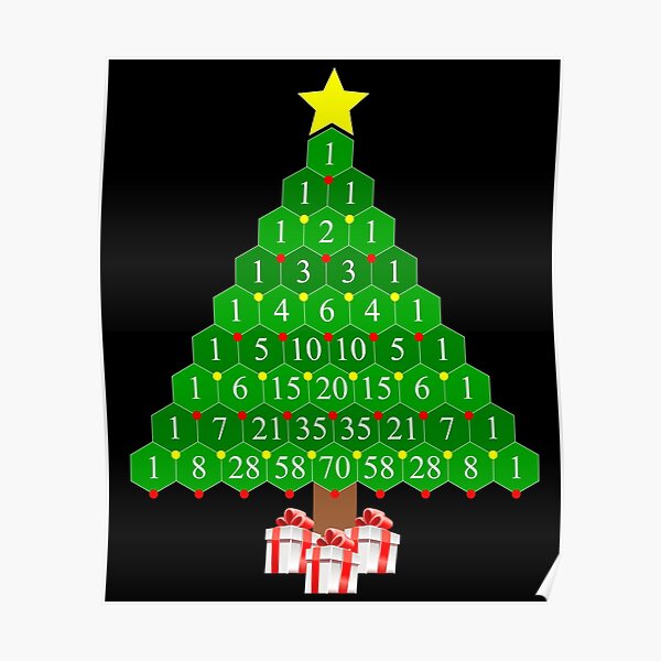 Póster «Árbol de Navidad de matemáticas del triángulo de Pascal» de ...