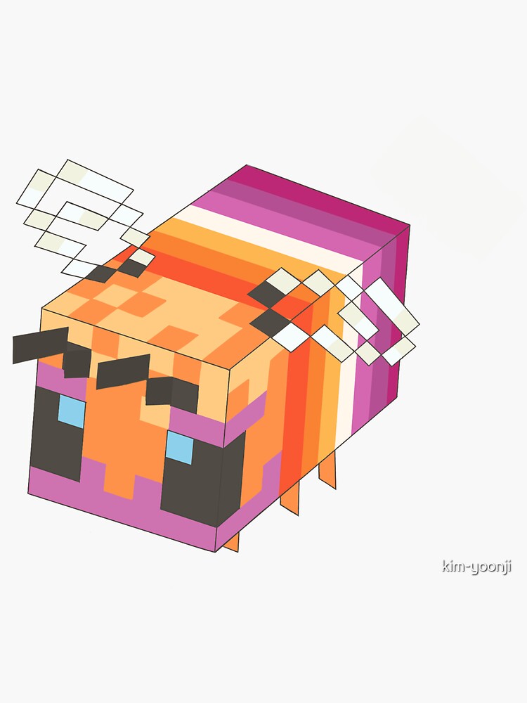 "Minecraft Bee Lesbian Pride Flag" Sticker by kim-yoonji | Redbubble