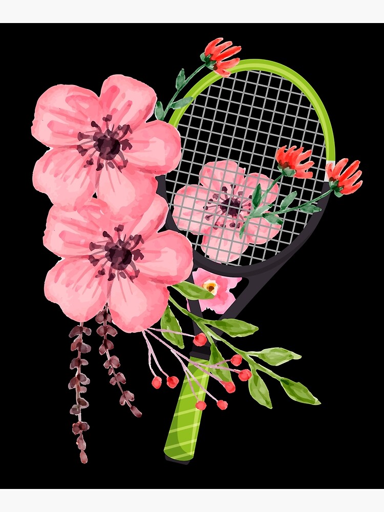 "floral tennis racquet" Poster by Phashion | Redbubble