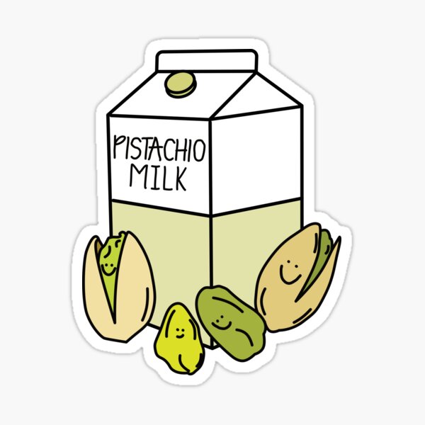 "Pistachio Milk Box" Sticker by TheBrightInk | Redbubble