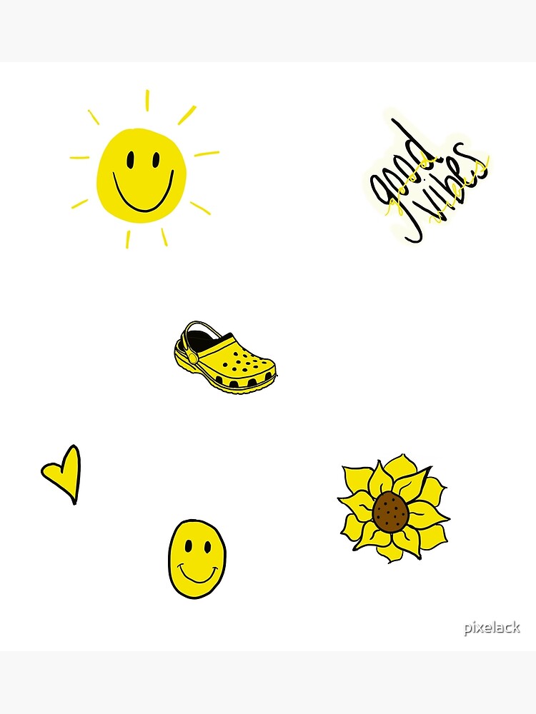 "Yellow Sticker Pack" Poster by pixelack | Redbubble