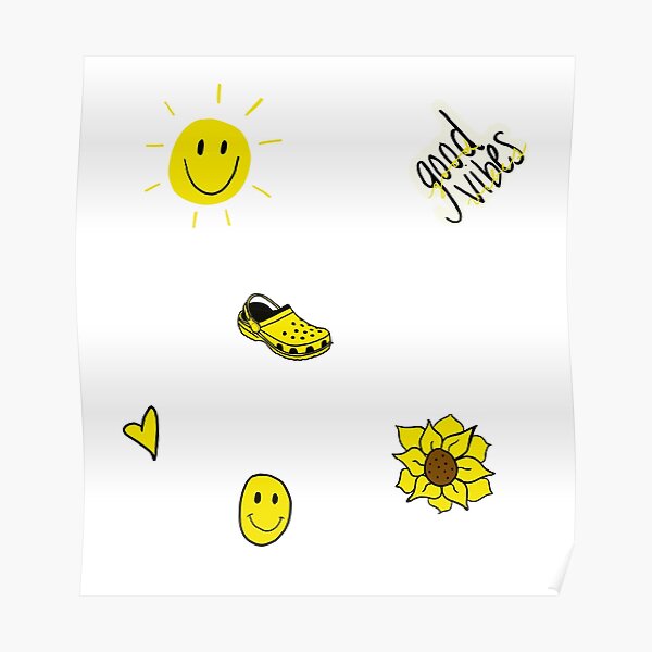 "Yellow Sticker Pack" Poster by pixelack | Redbubble