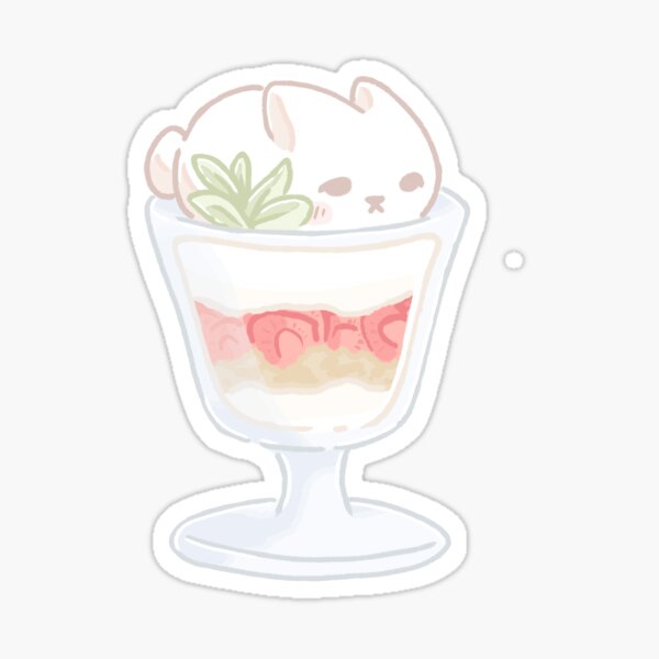 "Puff Bunny Parfait" Sticker by MorWynia | Redbubble