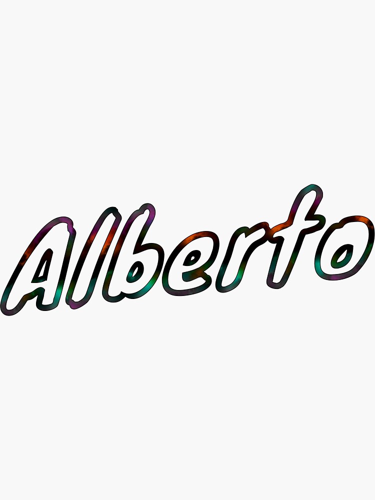 "Alberto Name" Sticker by LizBanegasArt | Redbubble
