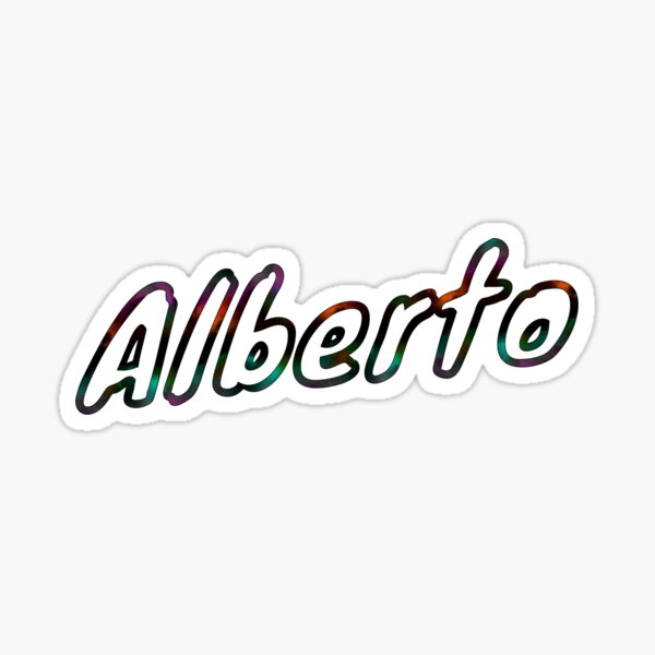 "Alberto Name" Sticker by LizBanegasArt | Redbubble