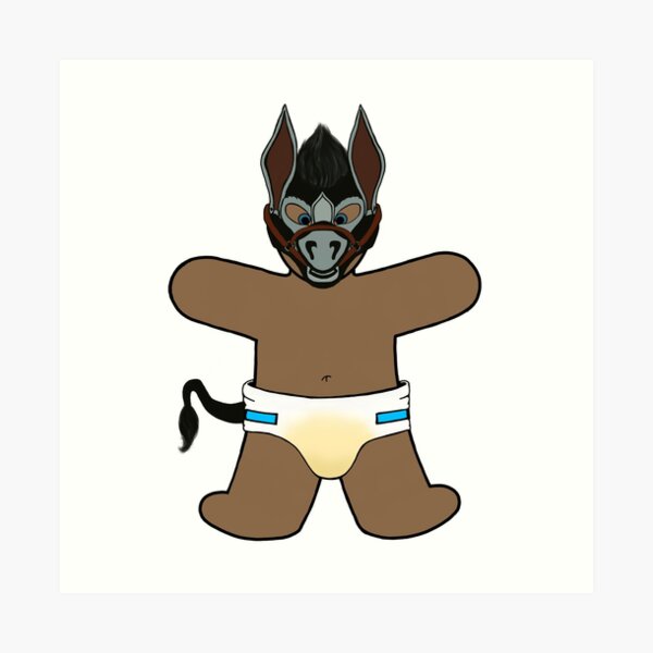 "Gingerbread - Donkey Diaper" Art Print by DiaperedFancy | Redbubble