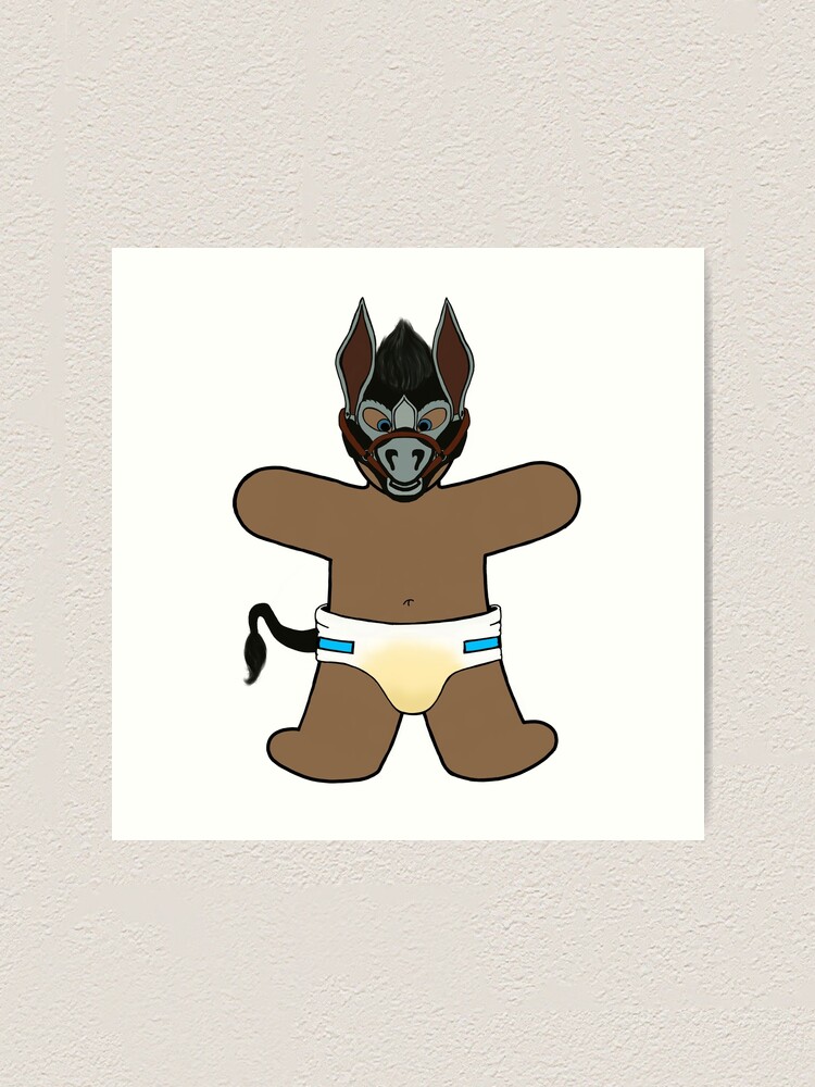"Gingerbread - Donkey Diaper" Art Print by DiaperedFancy | Redbubble