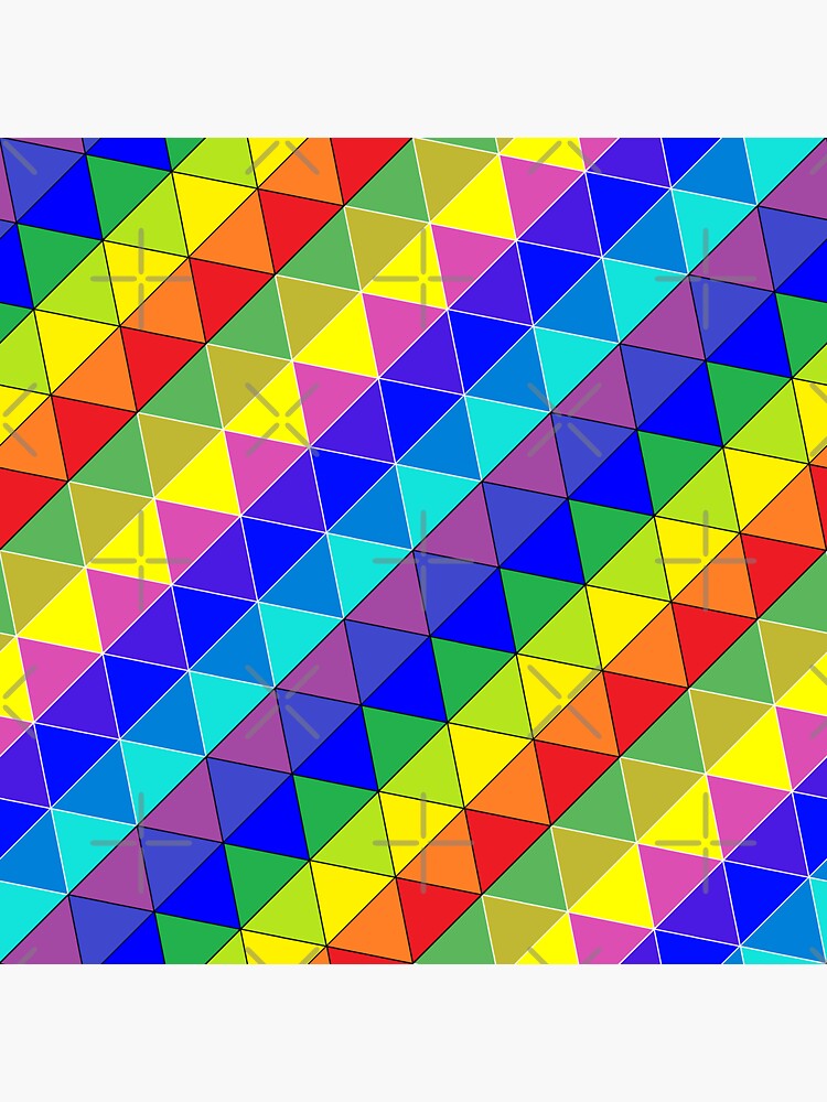 "Rainbow Colored Triangles and negatives - 45 Tilt" Sticker for Sale by ...