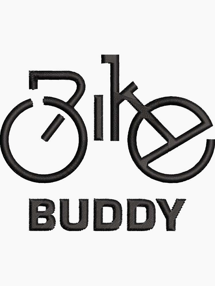 "Bike Buddy - Embroidery Look" Sticker for Sale by RaRa-Design | Redbubble