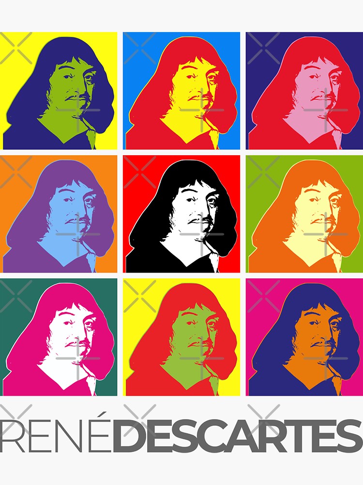 "René Descartes pop-art poster portrait" Sticker for Sale by CMYKStudio ...