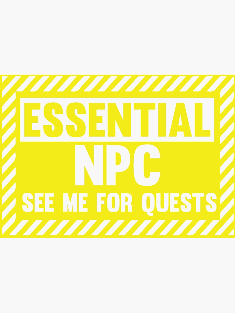 "Essential NPC" Sticker for Sale by Drgnhoardsupply | Redbubble