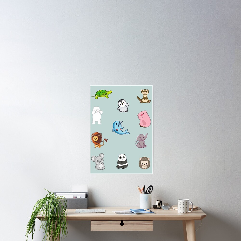 "Cute chibi animals" Poster by sid1497 | Redbubble