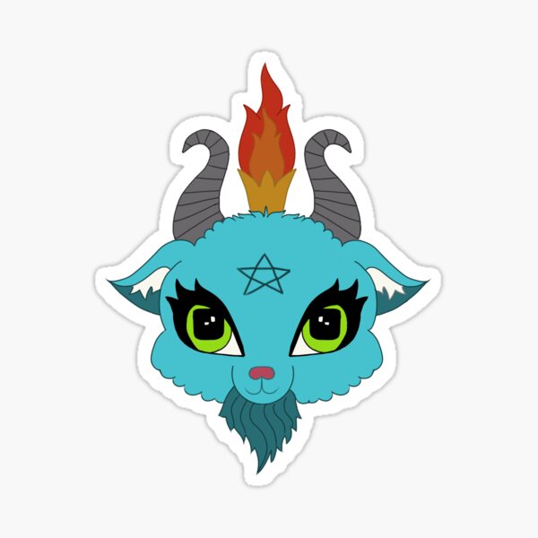 "Blue Chibi baphomet" Sticker for Sale by Teagypaws | Redbubble