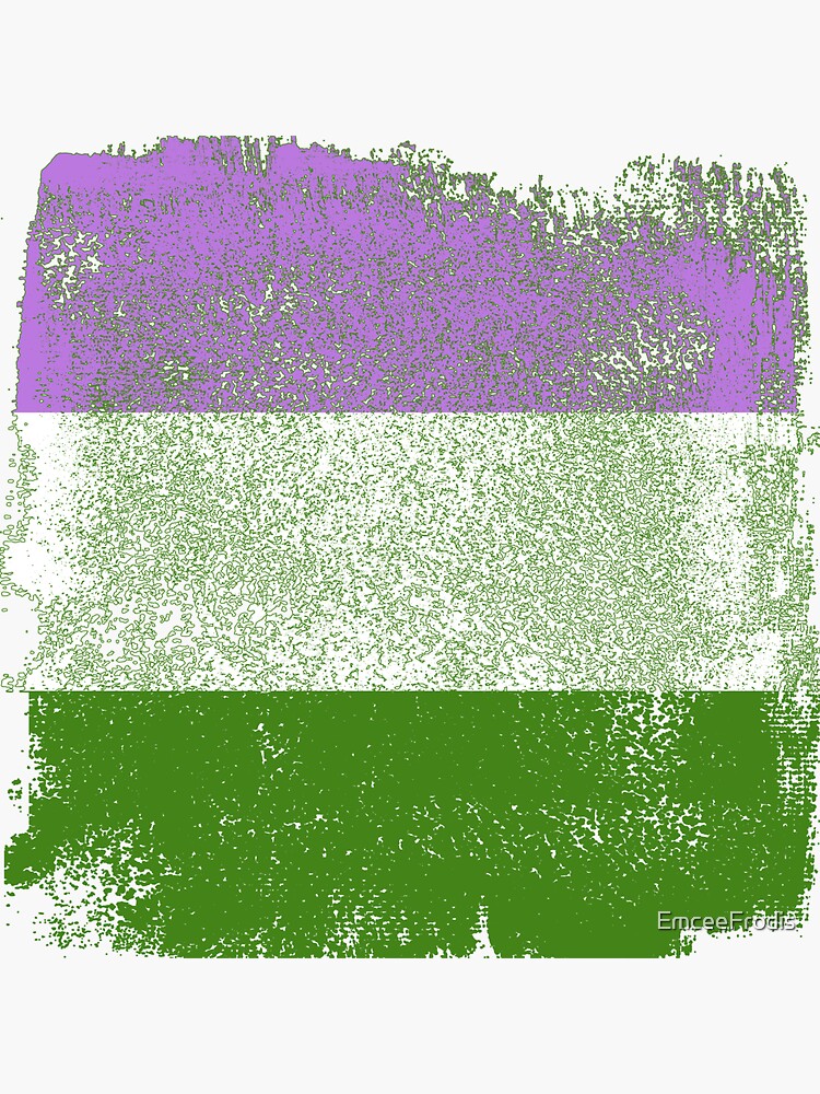 "Distressed Genderqueer Pride Flag" Sticker by EmceeFrodis | Redbubble