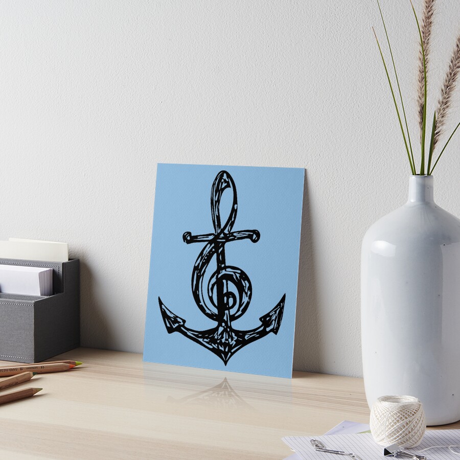 "Treble Clef, Anchor, Music Festival Summer Beach Party" Art Board ...