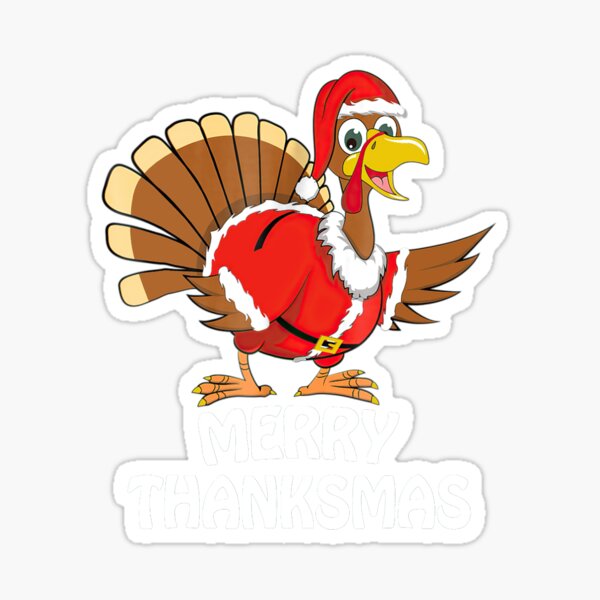 "Merry Thanksgiving Christmas Thanksmas Gift" Sticker for Sale by ...