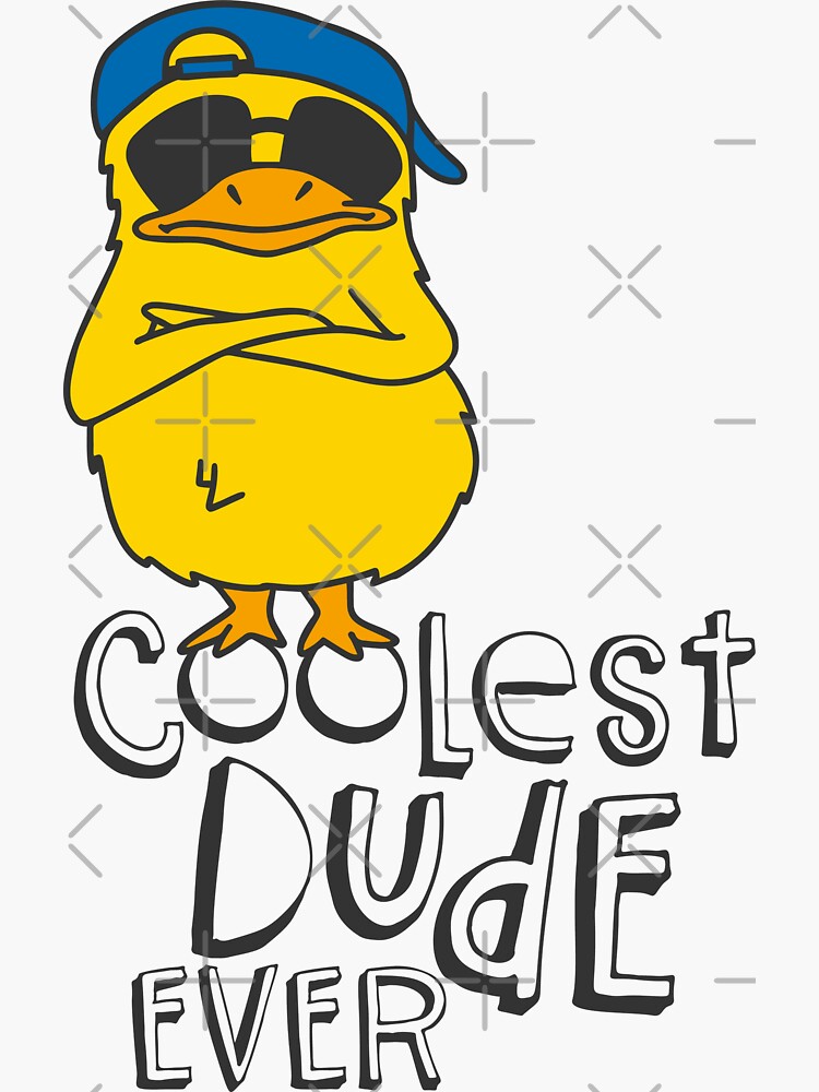 "Funny Cool Duck Coolest Dude Ever" Sticker by merchin2018 | Redbubble