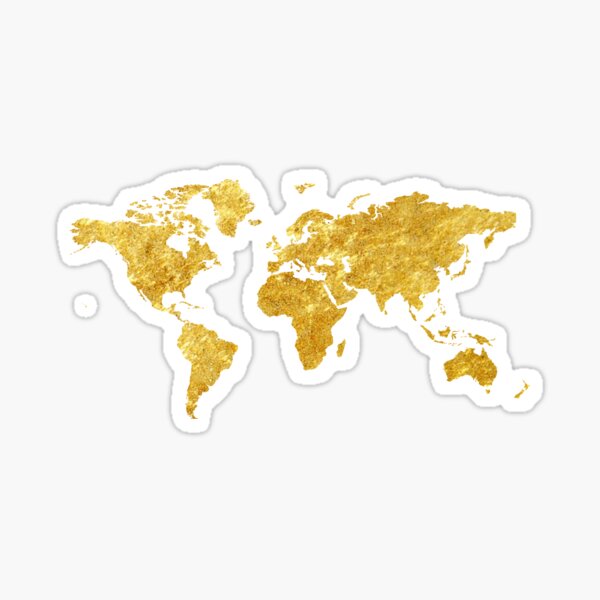 "World Gold Map" Sticker for Sale by ManekN | Redbubble