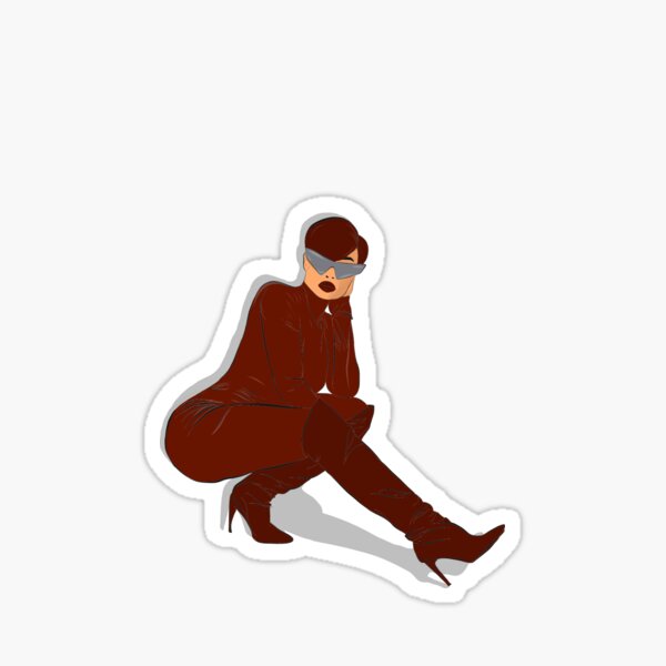 "Drawing of a woman in crouch pose," Sticker by Acod123 | Redbubble