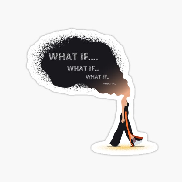 "What if......." Sticker for Sale by ariaarti | Redbubble