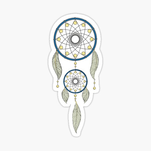 "Blue and yellow cute dream catcher " Sticker for Sale by Trish ...