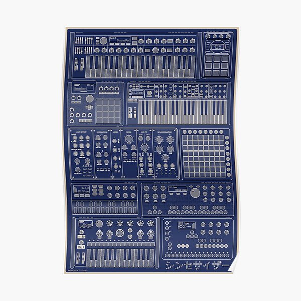 "Music Producer and Synthesizer" Poster for Sale by mewzeek-T | Redbubble