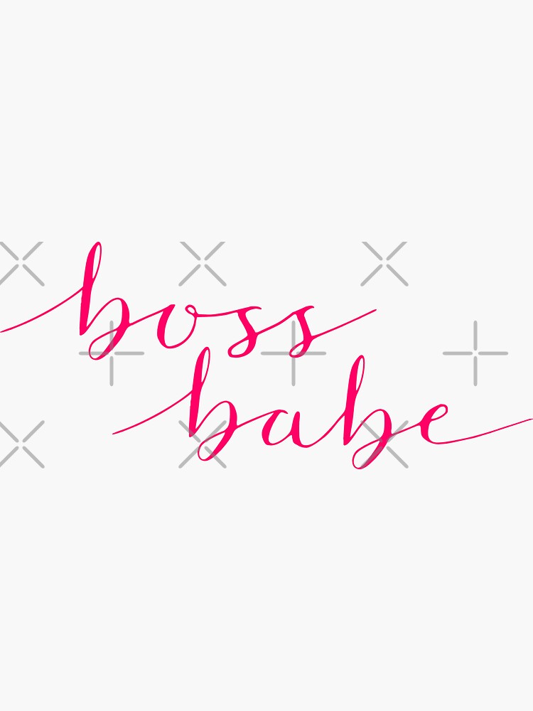 "boss babe - pink (hand lettered calligraphy)" Sticker for Sale by ...