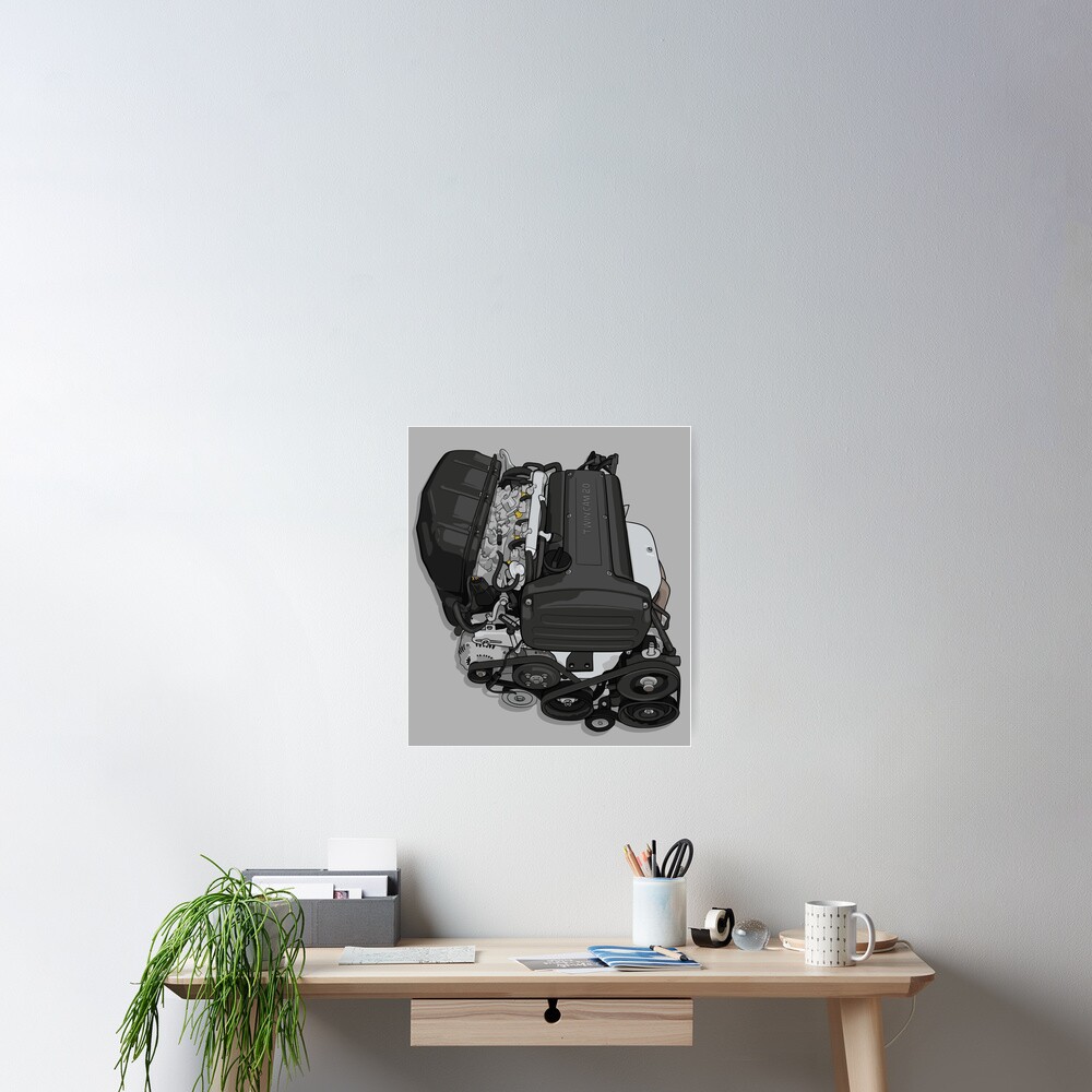 "4AGE Blacktop twincam 20v engine sticker (AE86)" Poster for Sale by ...