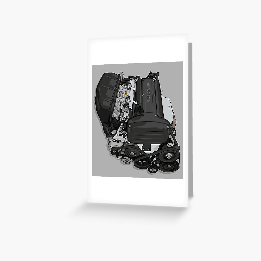 "4AGE Blacktop twincam 20v engine sticker (AE86)" Greeting Card by ...