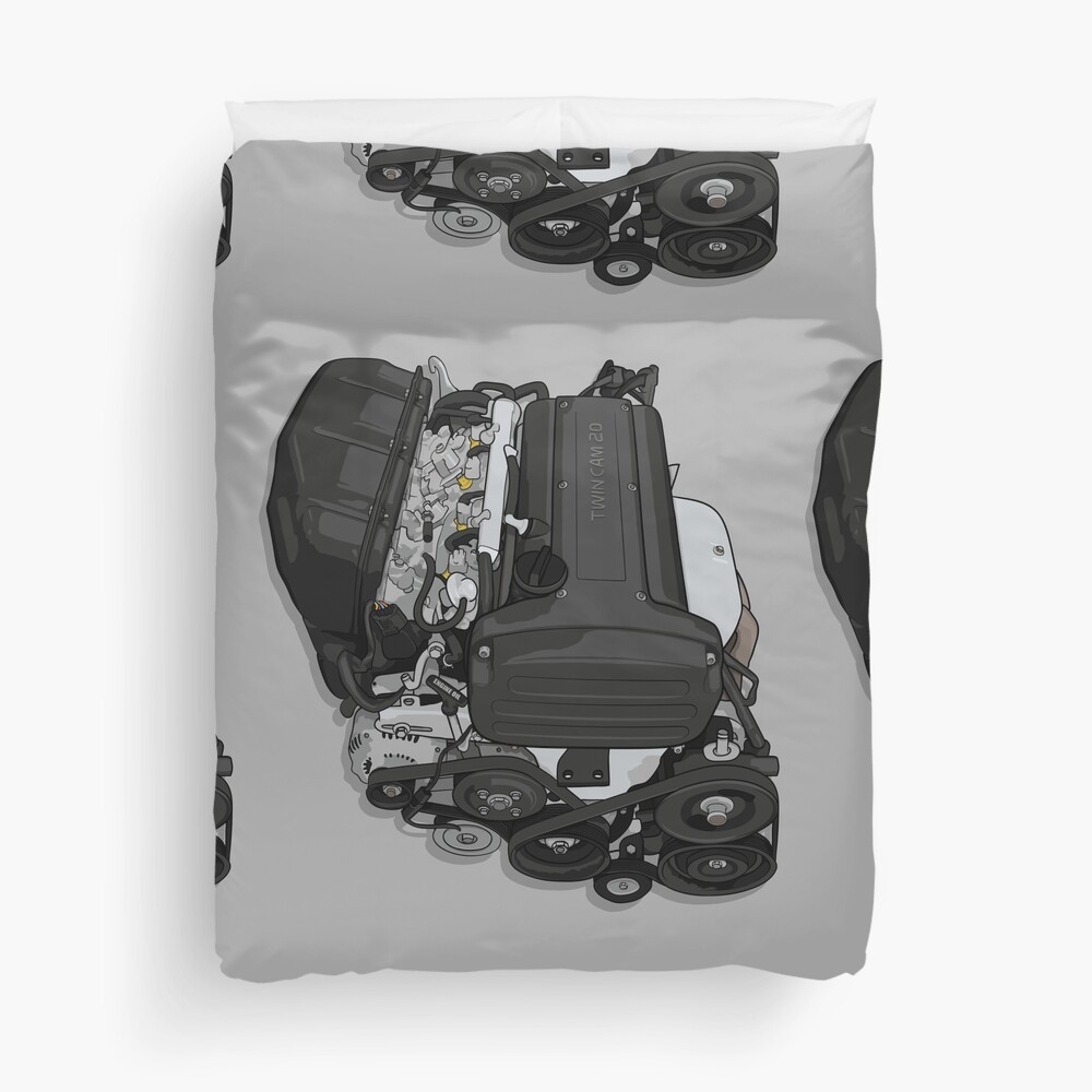 "4AGE Blacktop twincam 20v engine sticker (AE86)" Duvet Cover for Sale ...