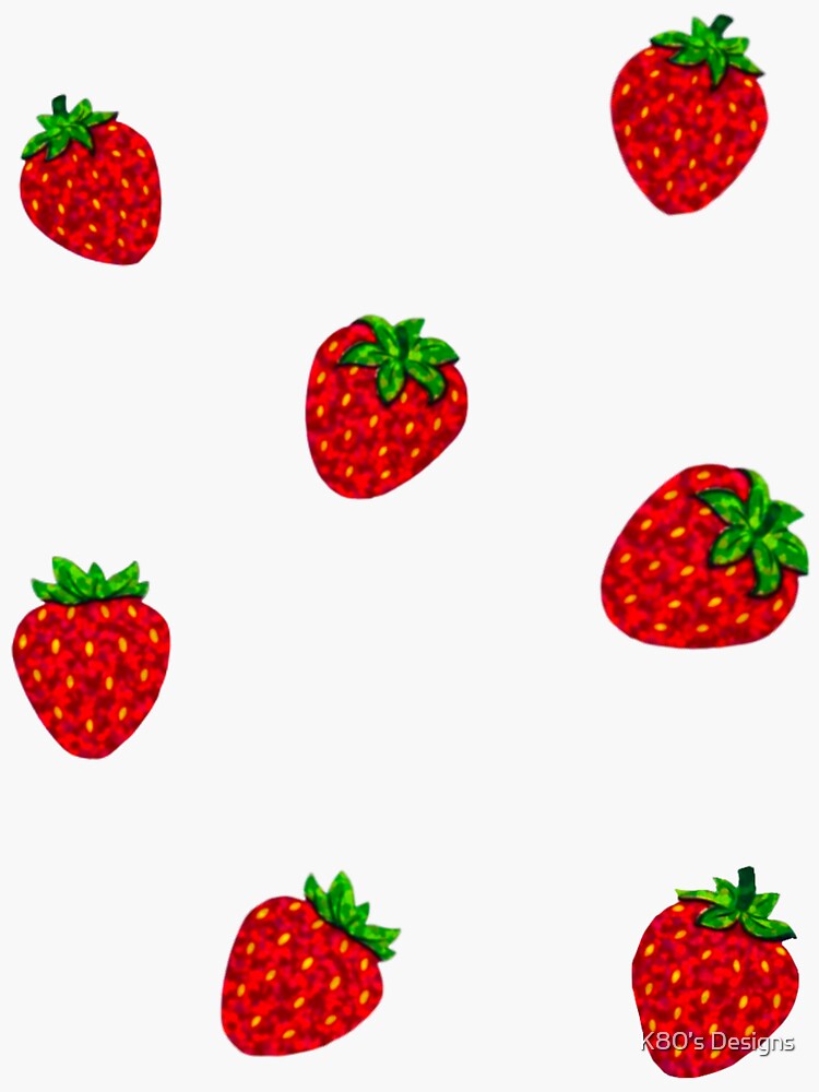 "Strawberry " Sticker for Sale by K80’s Designs | Redbubble