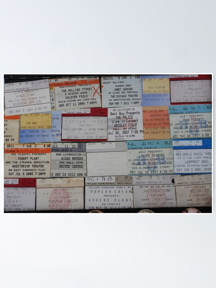 "Rock Concert Ticket Stubs Poster" Poster by photozrus | Redbubble