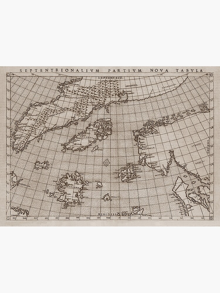 "Ancient Map of Iceland, Frisland and Europe 1561" Poster for Sale by ...