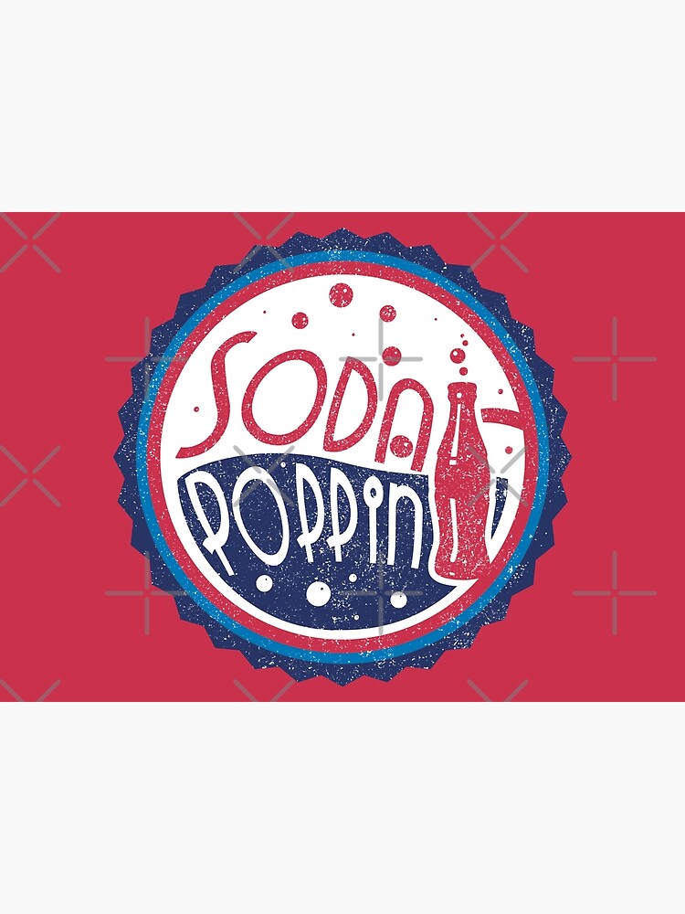 "Sodapoppin Retro Soda Pop Bottle Cap Vintage Distressed Red Design ...