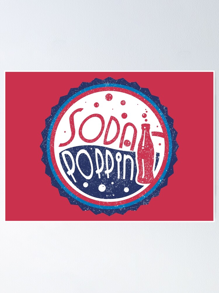 "Sodapoppin Retro Soda Pop Bottle Cap Vintage Distressed Red Design ...