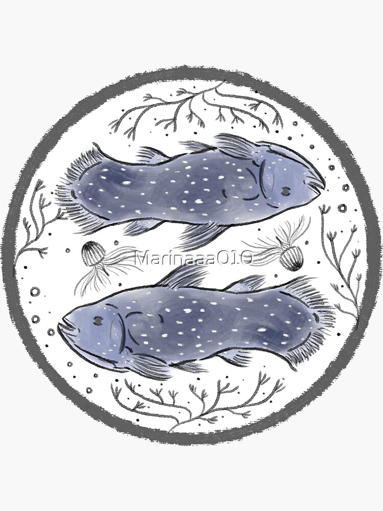 "Japanese Coelacanth Art Logo" Sticker for Sale by Marinaaa010 | Redbubble