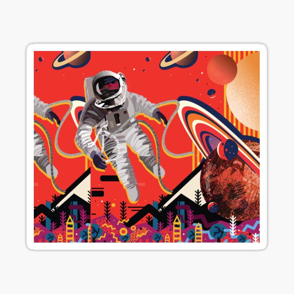 "Astronaut retro space" Sticker for Sale by Izod55 | Redbubble