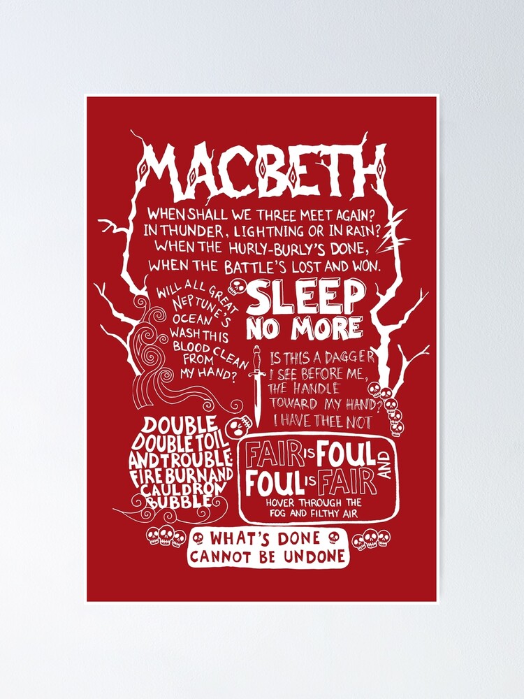 "Shakespeare's Macbeth " Poster for Sale by QuoteGeek | Redbubble