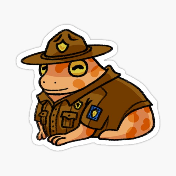 "Park Ranger Frog (png version)" Sticker for Sale by starkopf | Redbubble