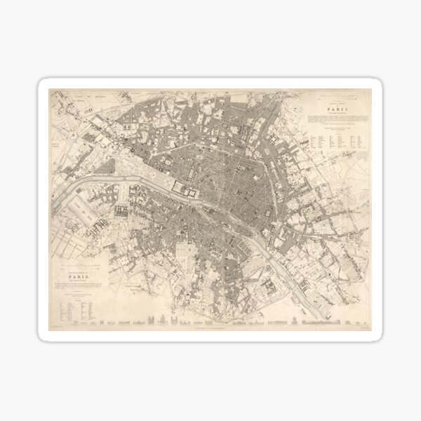 "Paris Eastern Map division containing the Quartiers, 1834 by Clarke ...