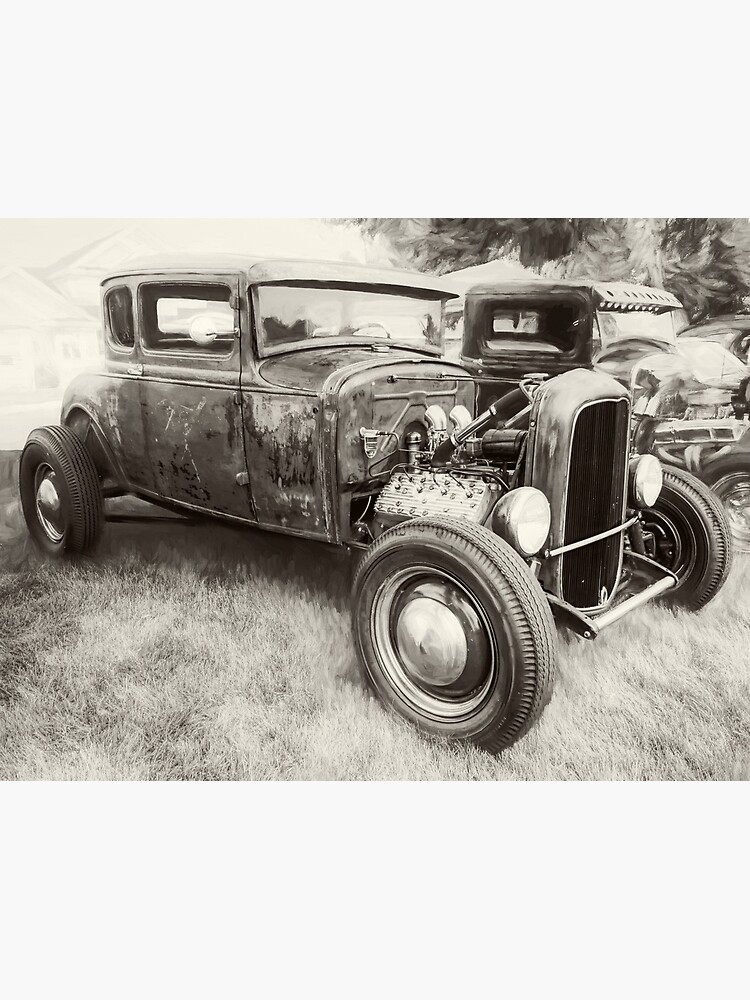 "Model A Ford Patina Rod BW" Poster for Sale by DKDigital | Redbubble
