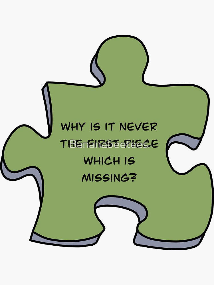 "Jigsaw missing piece" Sticker for Sale by Bananabeetees | Redbubble