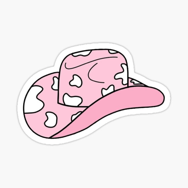 "pink cowboy hat" Sticker for Sale by ansley-c | Redbubble
