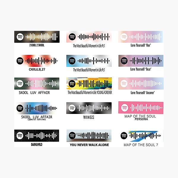 "BTS Albums Codes" Photographic Print by TheQueuingLife | Redbubble
