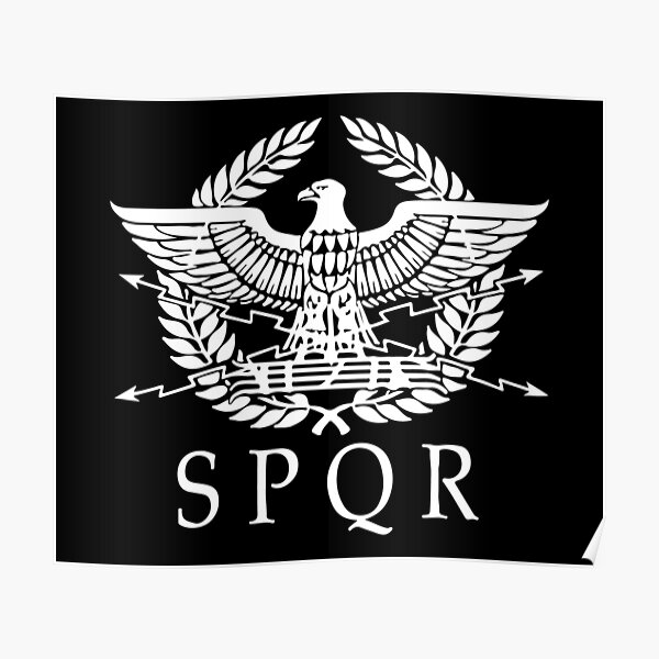 "SPQR (Black and White)" Poster for Sale by Mercatus | Redbubble